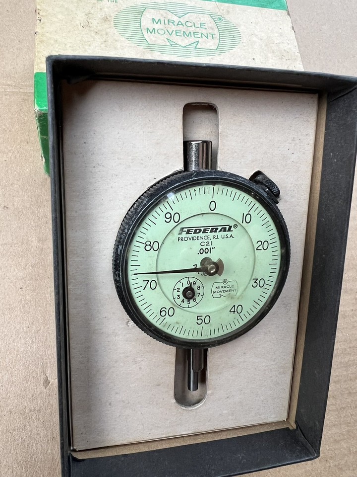 🇺🇸Federal C21 Dial Indicator Gauge .001 W/Box Machinist Tool Gage🇺🇸 | eBay
