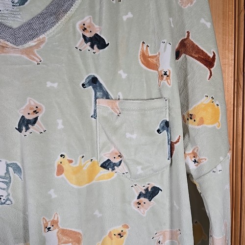 Cuddle Duds 2pc Pajama Set Long Sleeve Joggers Dog Print Womens XL ...