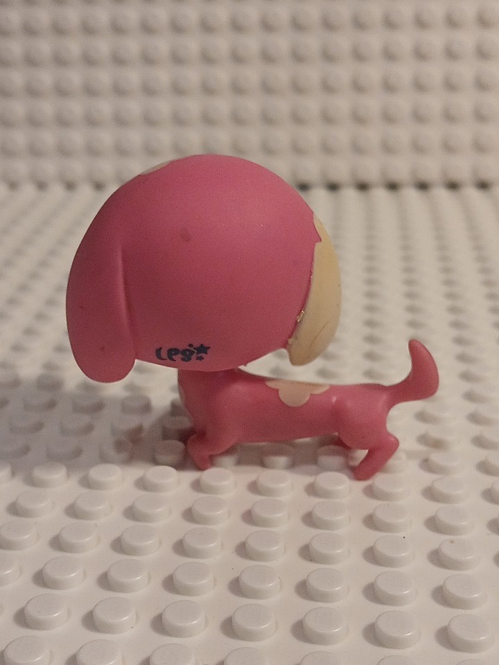 Littlest Pet Shop Authentic Lps 2735 Dachshund Dog Pink & Tan Flower ...