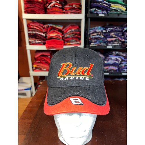 Vintage Dale Jr Hat Nascar Bud Racing Black #8 Cap Headwear 2001 | eBay