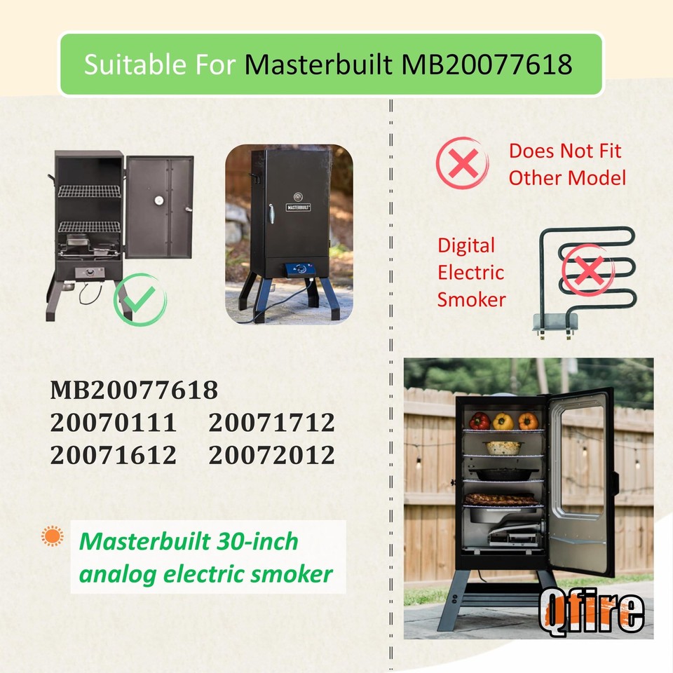 1800W Smoker Heating Element Compatible with Masterbuilt MB20077618 Analog El... 796647219386| eBay