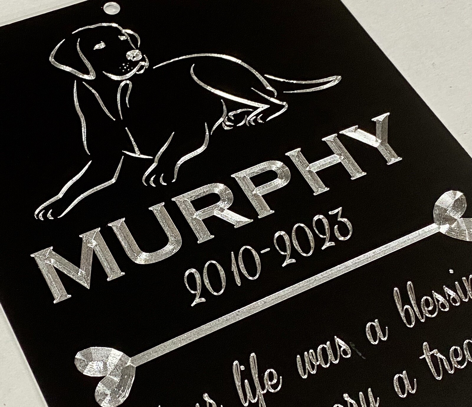 Diamond Etched Personalized Custom Dog Breed Memorial Grave Marker Sign ...