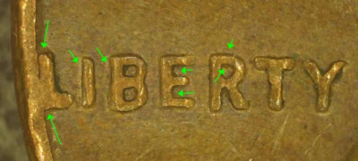 1967 No Mint US Penny With Multiple Double Die And "L" On Rim Mint ...