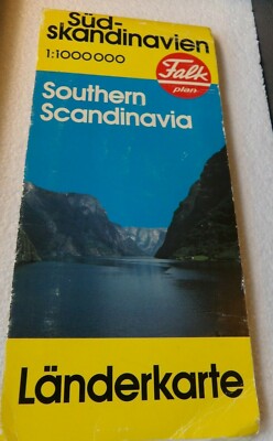 FALK PLAN MAP SOUTHERN SCANDINAVIA LANDERKARTE | eBay