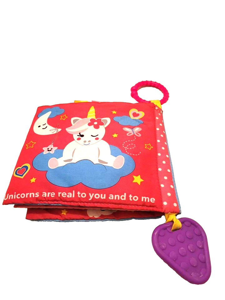 Playtex Baby Unicorns Love to Play Soft Crinkle Book with Teether ...