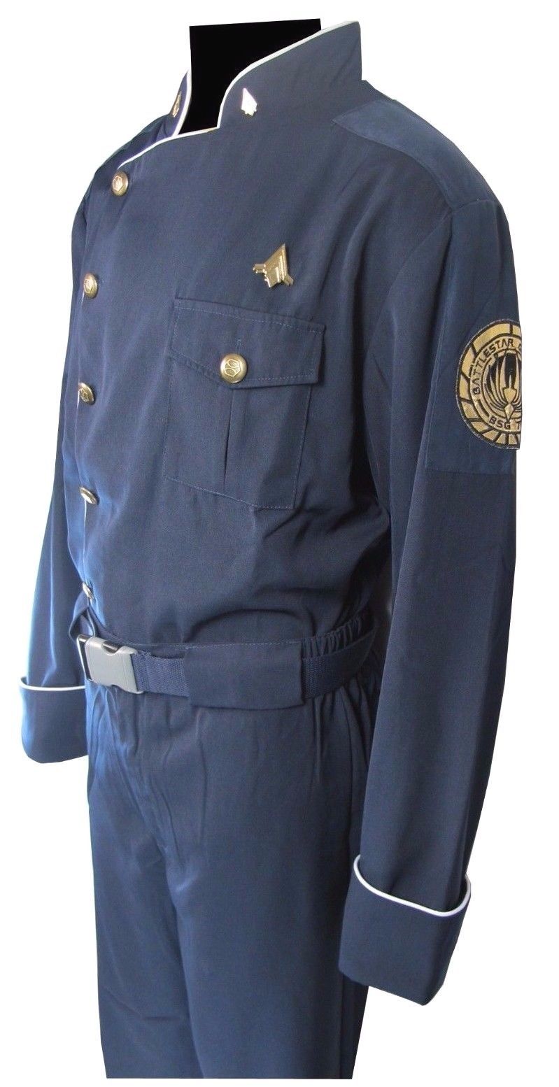 BATTLESTAR GALACTICA BSG OFFICER DUTY BLUES JUNIOR UNIFORM COSTUME WITH ...