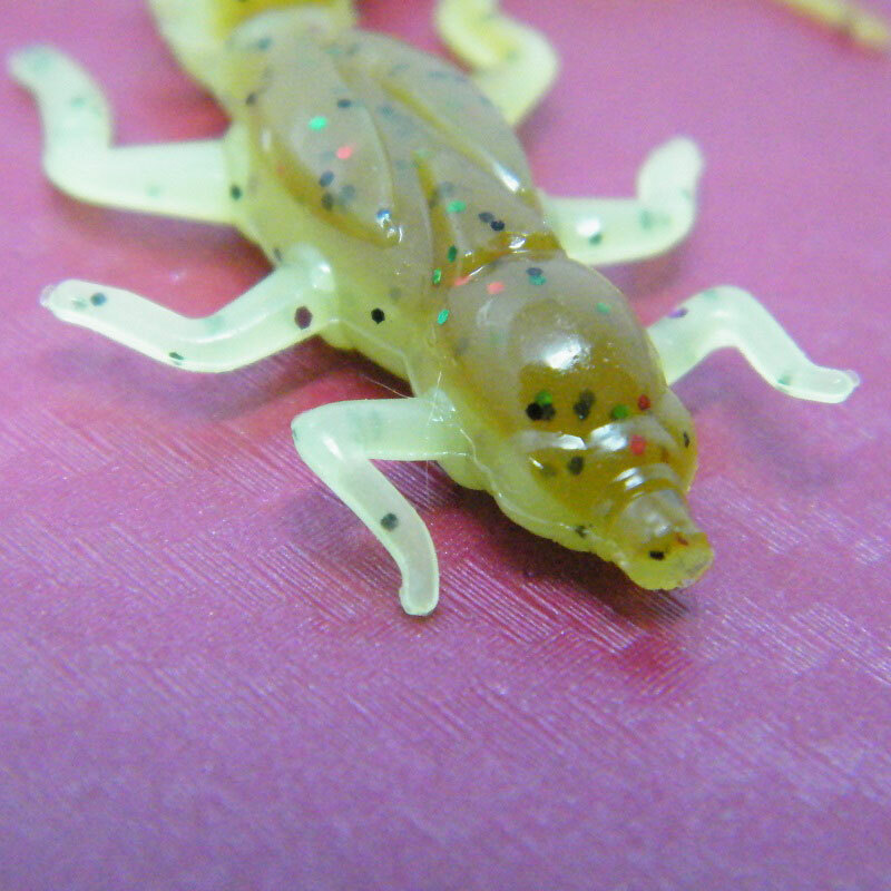 Grub Dragonfly Nymph Soft Jelly Lure Drop Shot Fishing Tackle Bait Jig ...