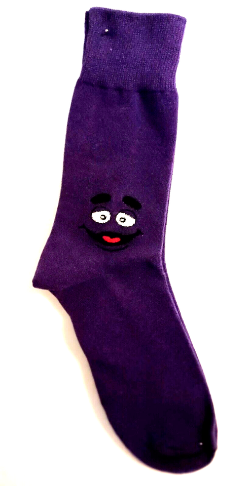 McDonald's Restaurants Fast Food Purple Grimace Adult Crew Socks NOS ...