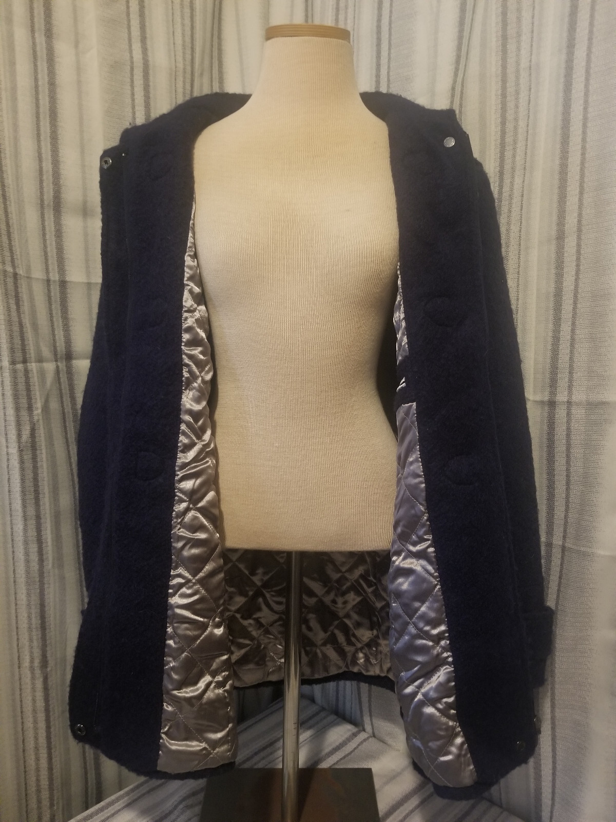 Calvin Klein Blue Wool Duffle Coat Toggle Closure Rem… - Gem