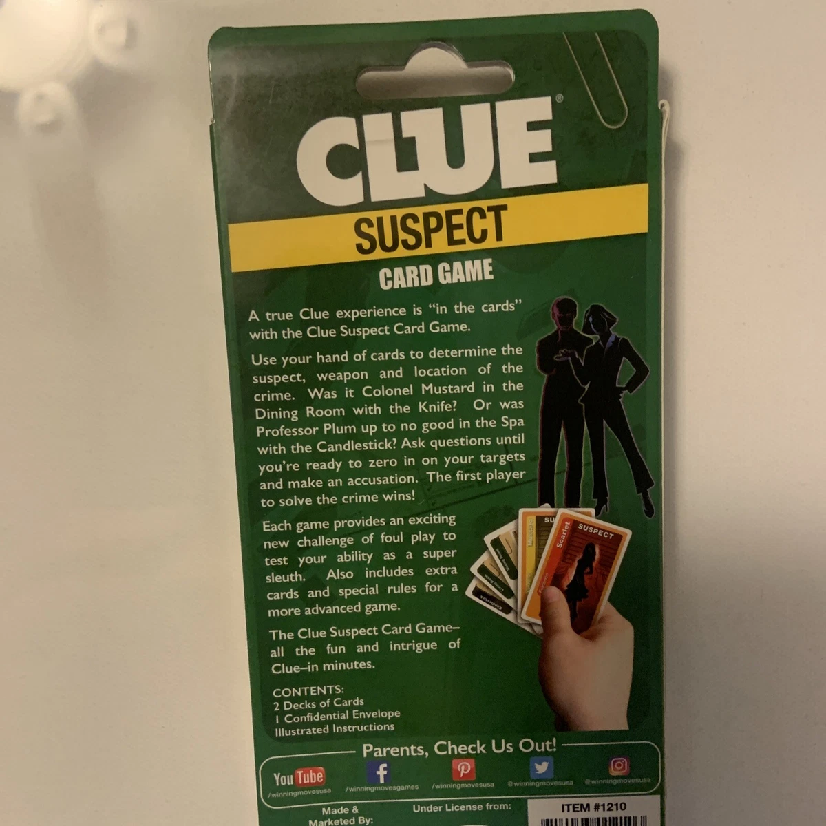Clue Suspect Card Game