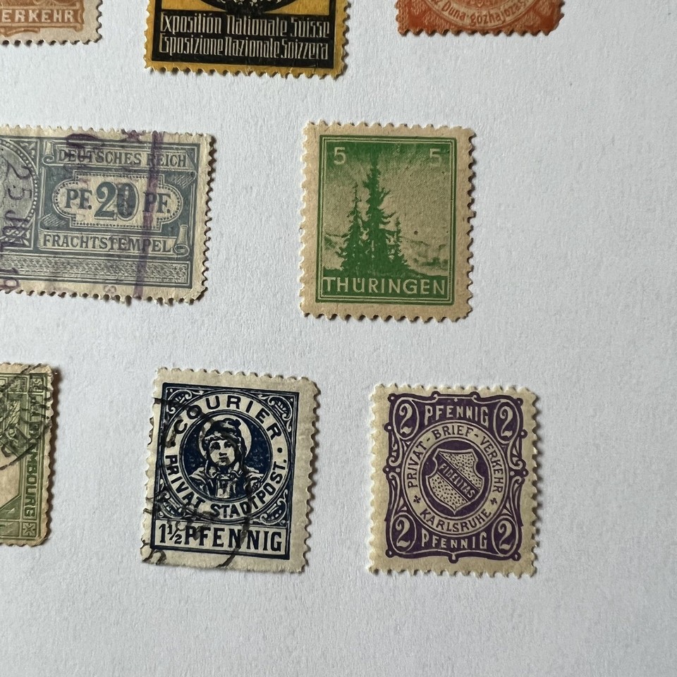 1800's LOT OF GERMAN STATES STAMPS BERGEDORF, BERN, REVENUE, PAYER AND ...