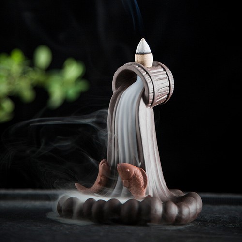 Backflow Incense Burner Mountain Smoke Waterfall Cone Incense Censer ...