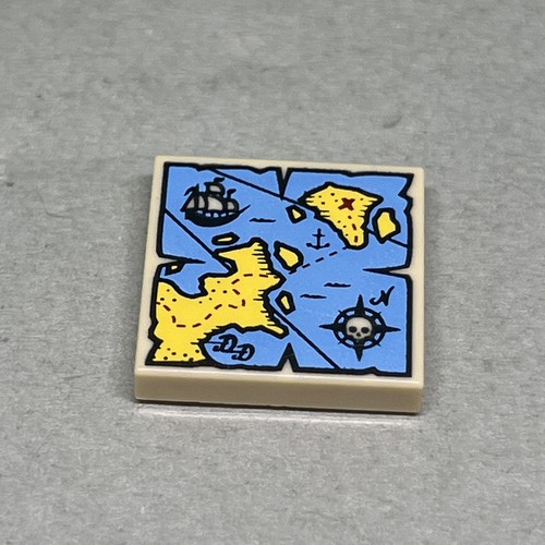 LEGO 3068bpb0929 Map White Skull Compass Rose Red X DD Minifigure ...