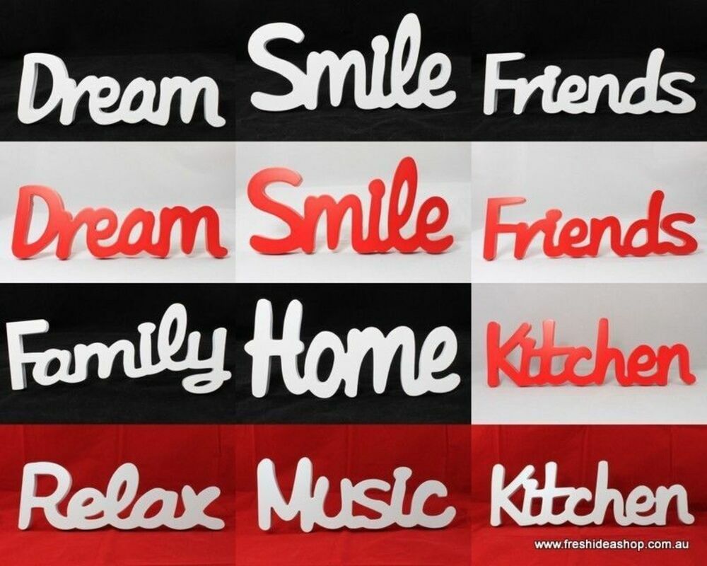 Home Wedding Decor Wooden Block Words Freestanding/Hanging - Live Red ...