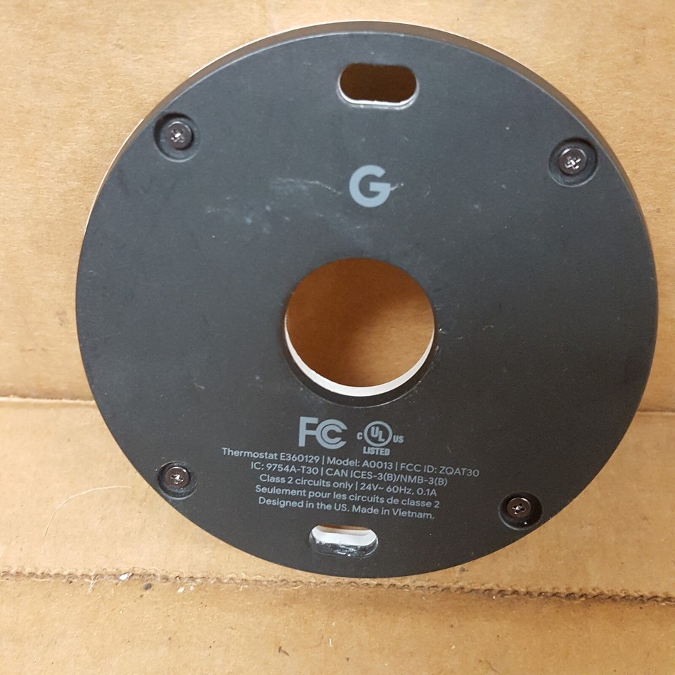Google Nest Learning Thermostat Wire Base 3rd Generation A0013 - USED ...
