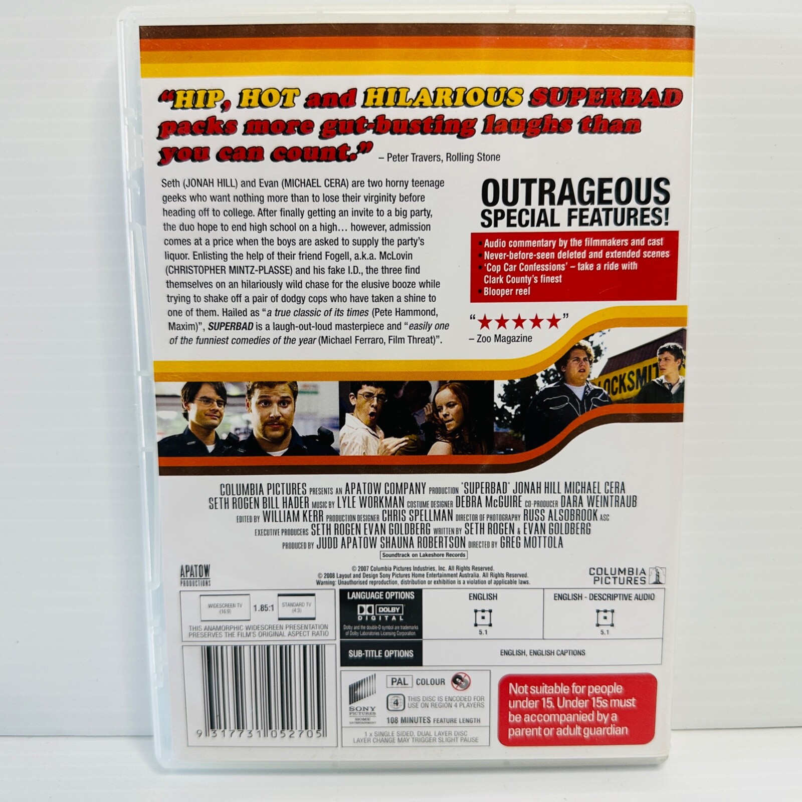 Superbad DVD Movie Region 4 PAL Coming Of Age Teen Buddy Comedy Jonah ...