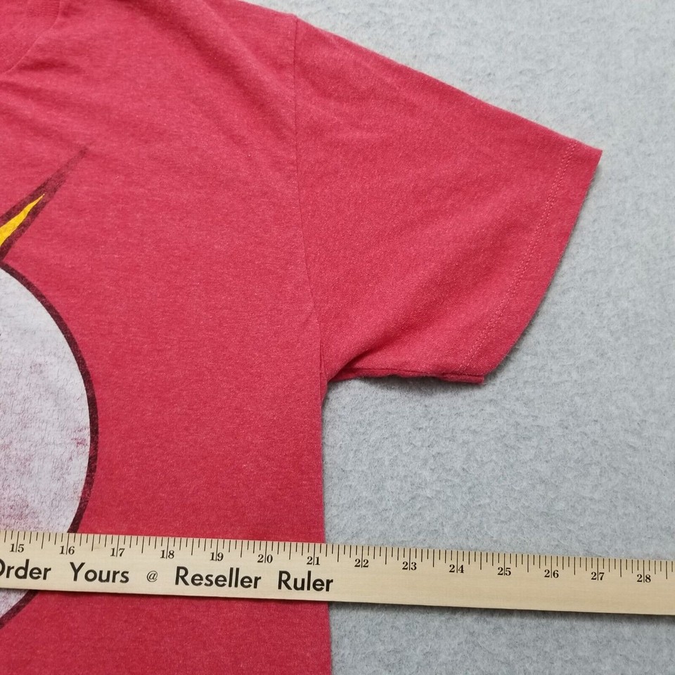 The Flash Shirt Mens Large Red Short Sleeve Crew Neck DC Comics Cotton ...