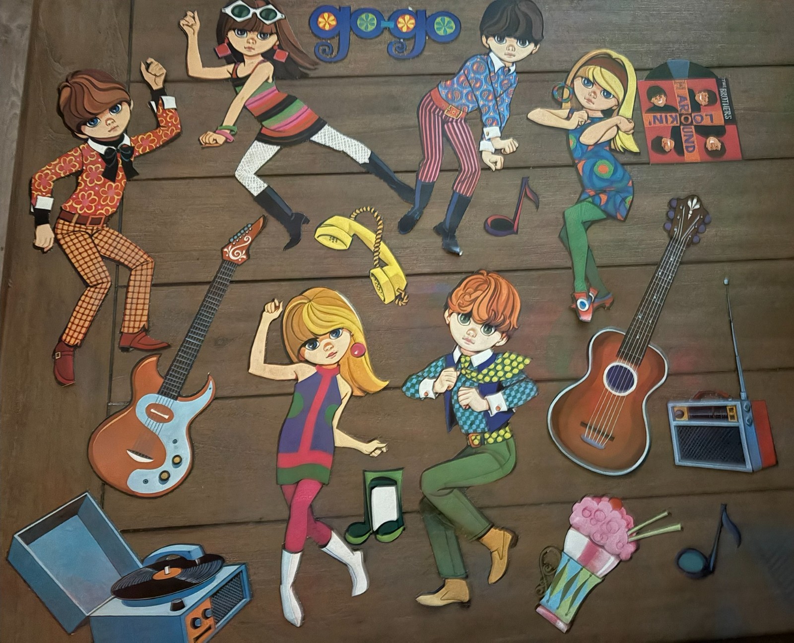 Rare 60s Vintage 17 Pc MOD Big Eyed Go Go Dancers Ephemera Cardboard ...