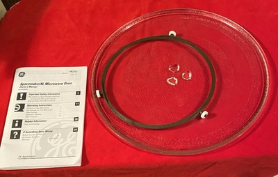 GE Spacemaker XL Microwave Oven Glass Turntable Plate & Roller 13 1/2 ...