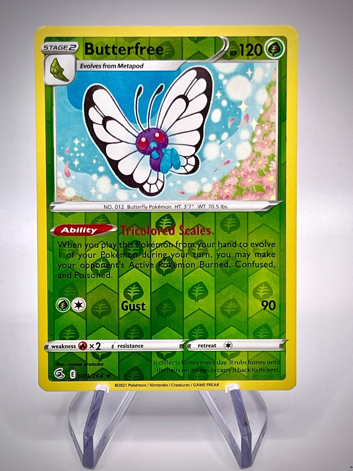 Butterfree 3/264 Pokemon TCG Fusion Strike Stage REVERSE HOLO RARE Card ...