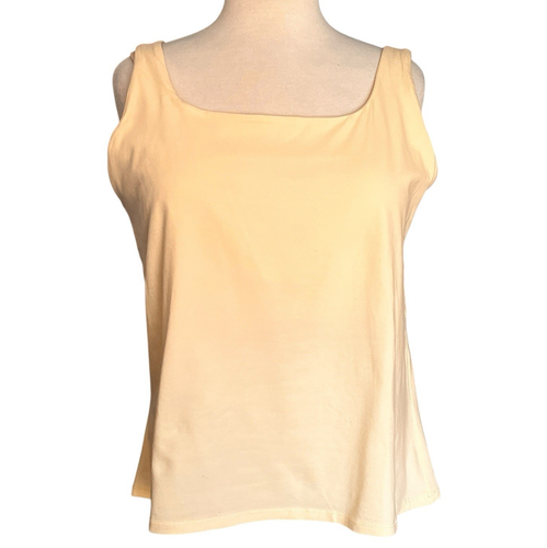 J. Jill Stretch Tank Top w Shelf Bra Sz 4x Cornsilk Yellow Sleeveless ...
