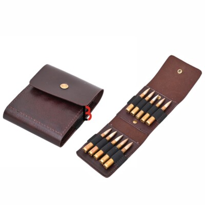 Cow Leather Folding Rifle Cartridge Holder Ammo Wallet Pouch with ...
