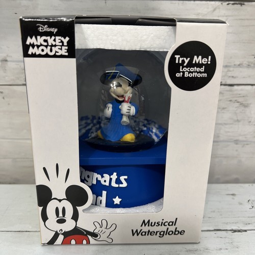 Disney Mickey Graduation Musical Water Globe Snowglobe Snow Globe | eBay