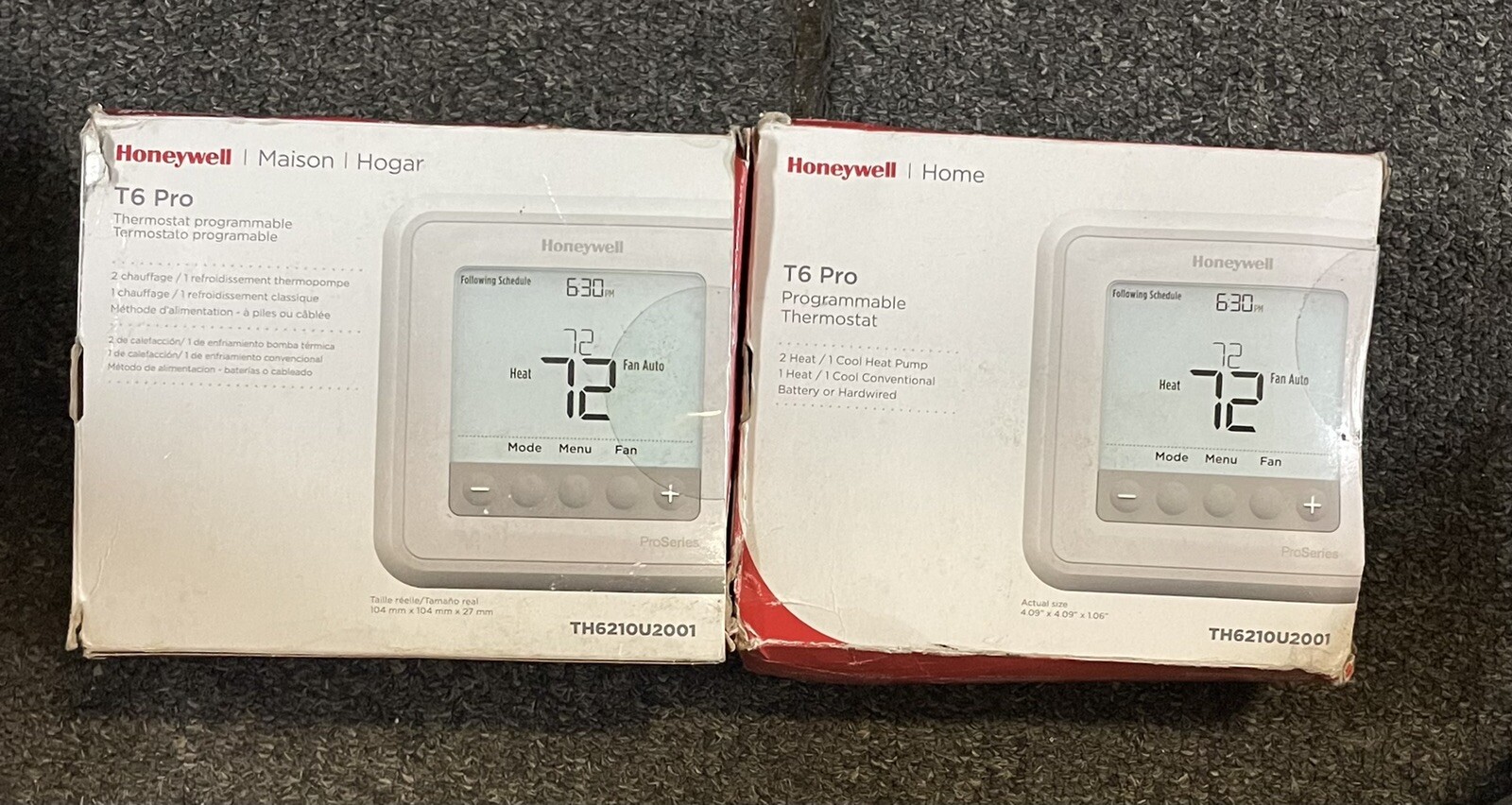 2 NEW Honeywell TH6210U2001 T6 Pro Programmable Thermostat, White | eBay
