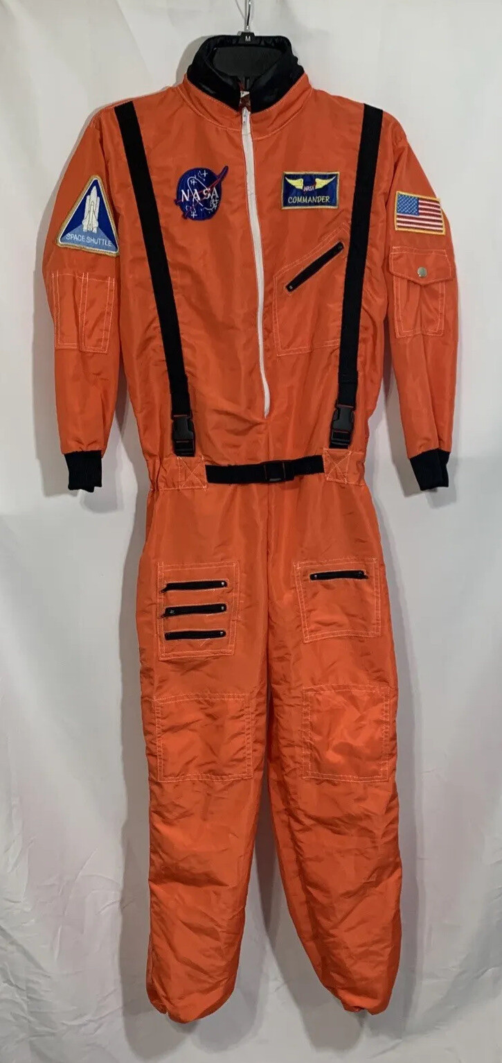 NASA Commander Astronaut Jumpsuit Boys Size M Halloween Costume Orange ...