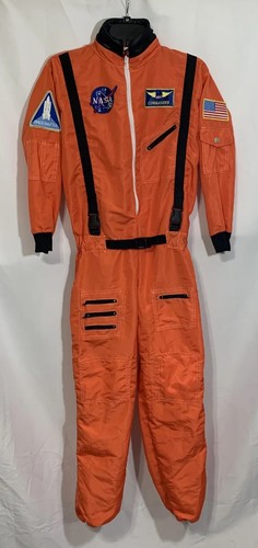 NASA Commander Astronaut Jumpsuit Boys Size M Halloween Costume Orange ...