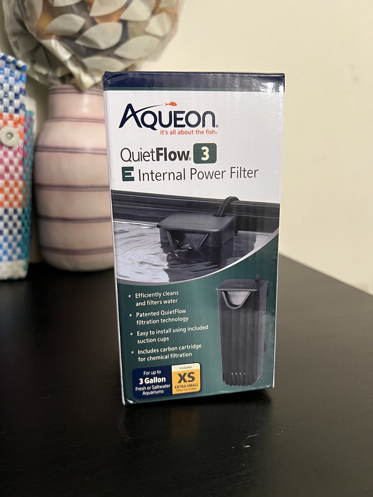 Aqueon Quiet Flow QuietFlow 3 E Internal Power Filter 3 Gallon XS Extra ...
