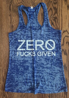 EUC Next Level HIIT/CrossFit zero Fs given blue burnout workout tank ...