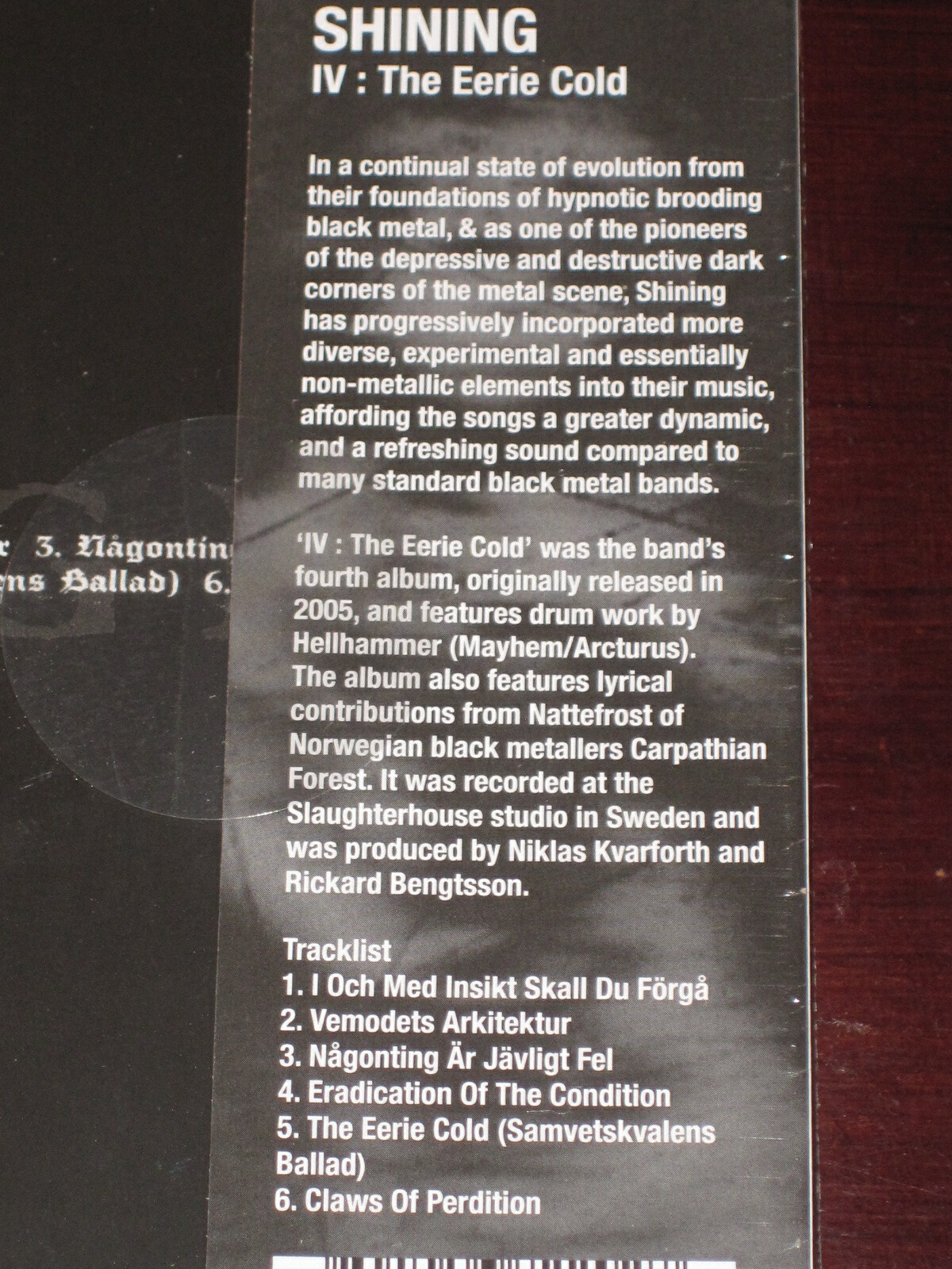 Shining: IV - The Eerie Cold CD 2008 Four 4 Peaceville Records UK ...