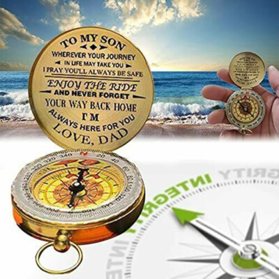 Dad to Son Compass Enjoy The Ride Gift for Hiking Camping Hunting ...