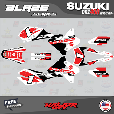 Suzuki DRZ400SM Graphics Kit Blazing Series DRZ400 SM S E DRZ 400 red ...