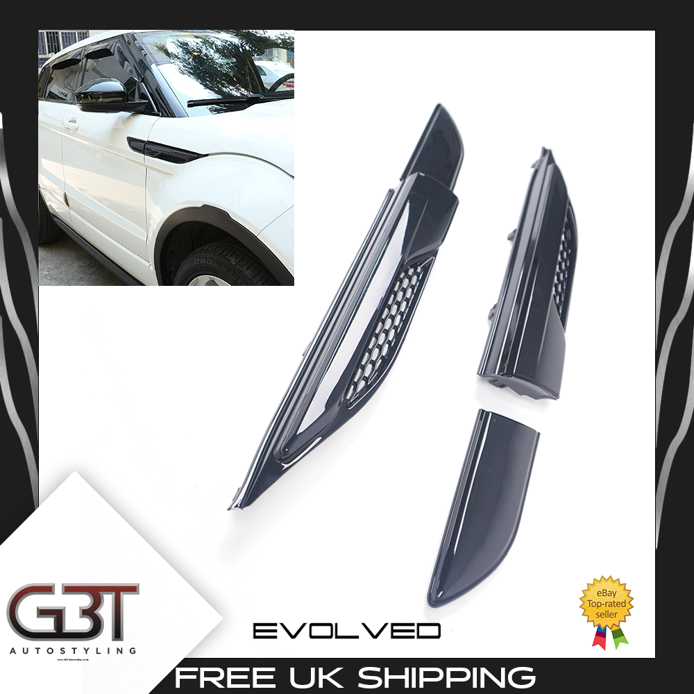For Range Rover Evoque Gloss Black Dynamic Style Side Vents Air Wing ...