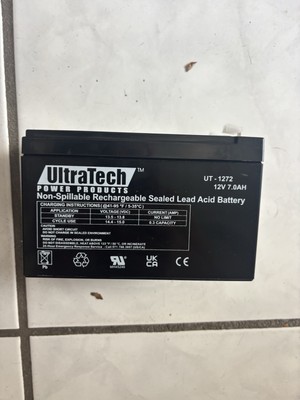UltraTech 12V 7Ah Sealed Lead Acid Alarm Battery, Rechargeable (UT1272 ...