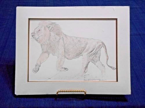 Lion Art R Glenn Garrison Wildlife Art Print Double Matted Pencil ...