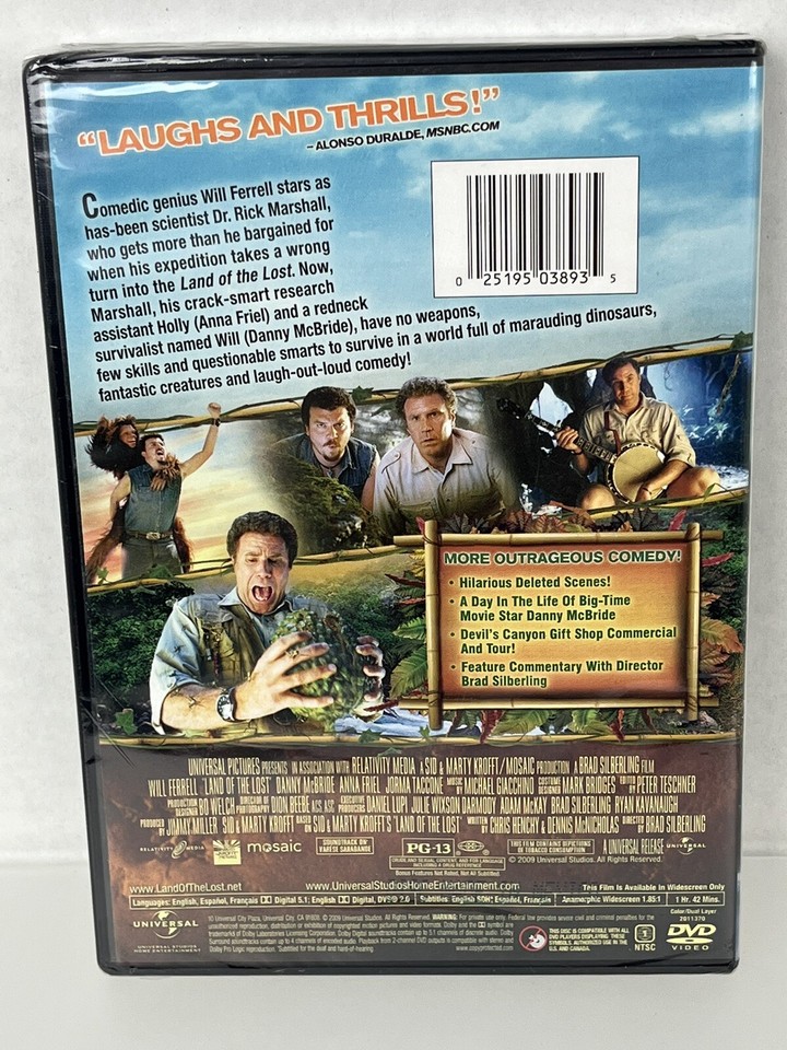 Land Of The Lost DVD Will Ferrell PG-13 Anna Friel Dinosaurs T-Rex NEW ...