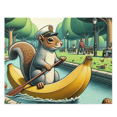 Puzzle 120, 252, 500-Piece Squirrel Captain Paddling A Banana Canoe ...