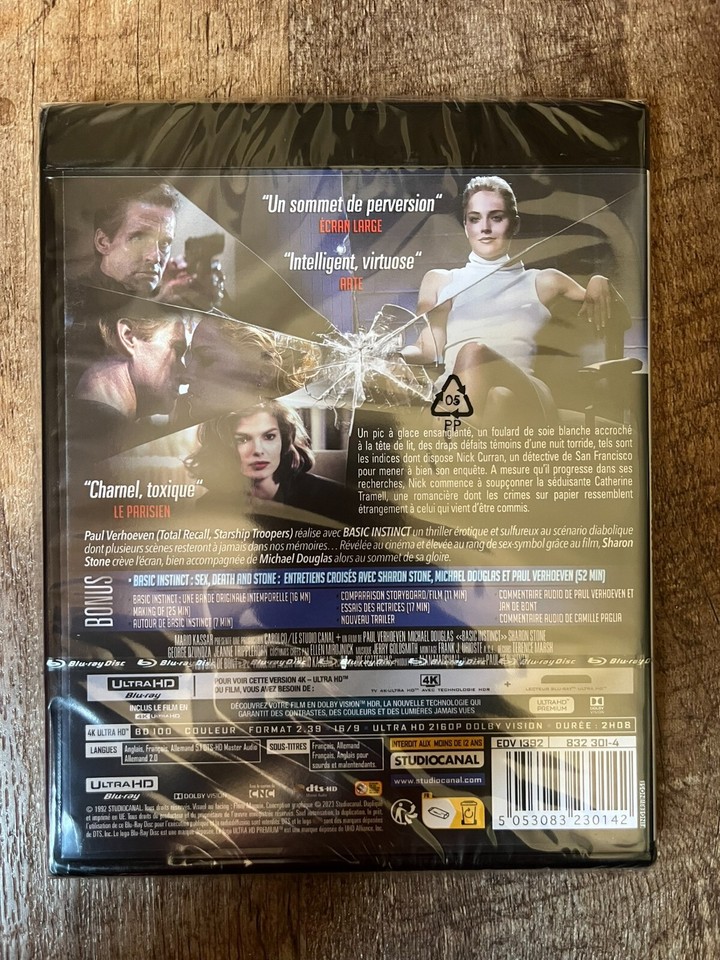 Basic Instinct (4K UHD Blu-ray, 1992, EU Import, Region Free) *NEW ...
