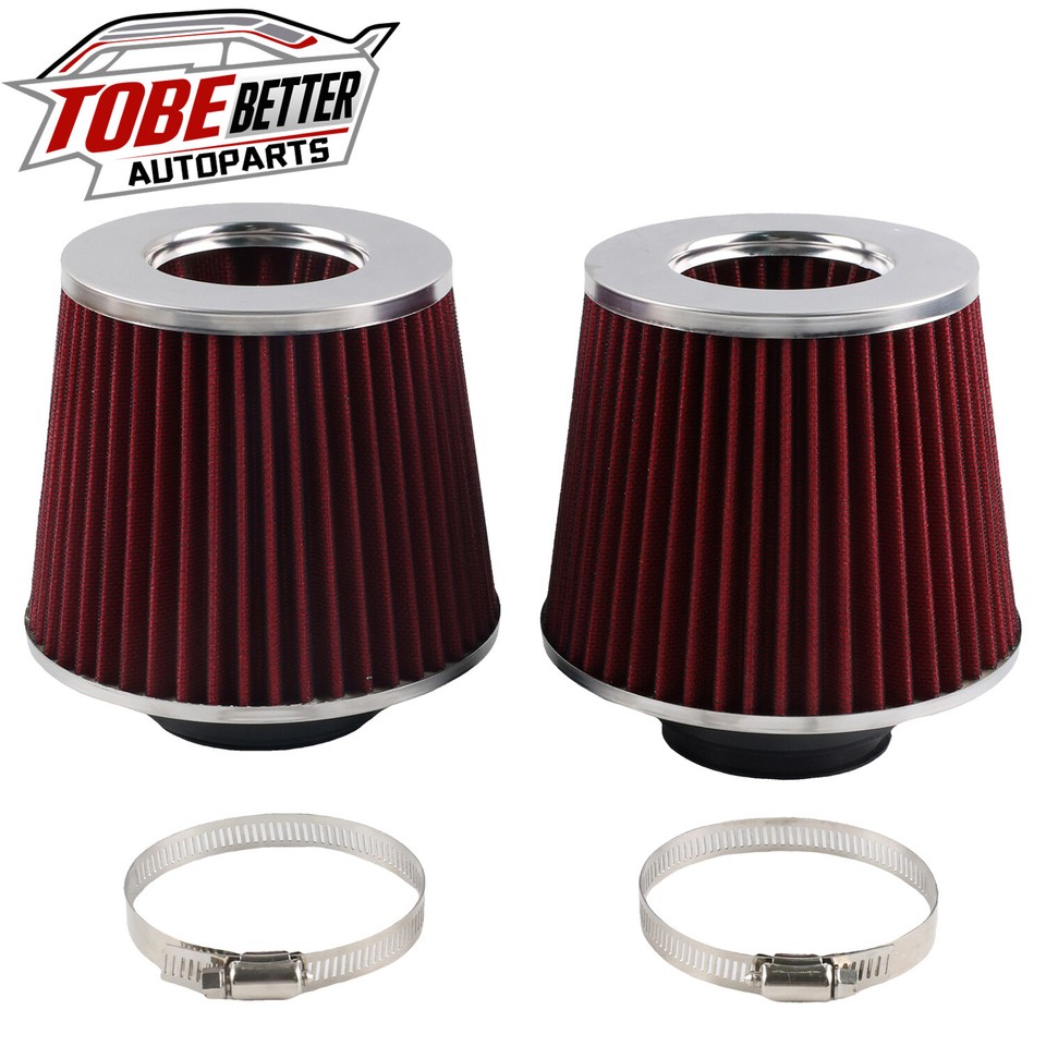 Pair Cold Air Intake Kit 2.25" Dual Cone Filters For BMW 135i 335i 535i ...