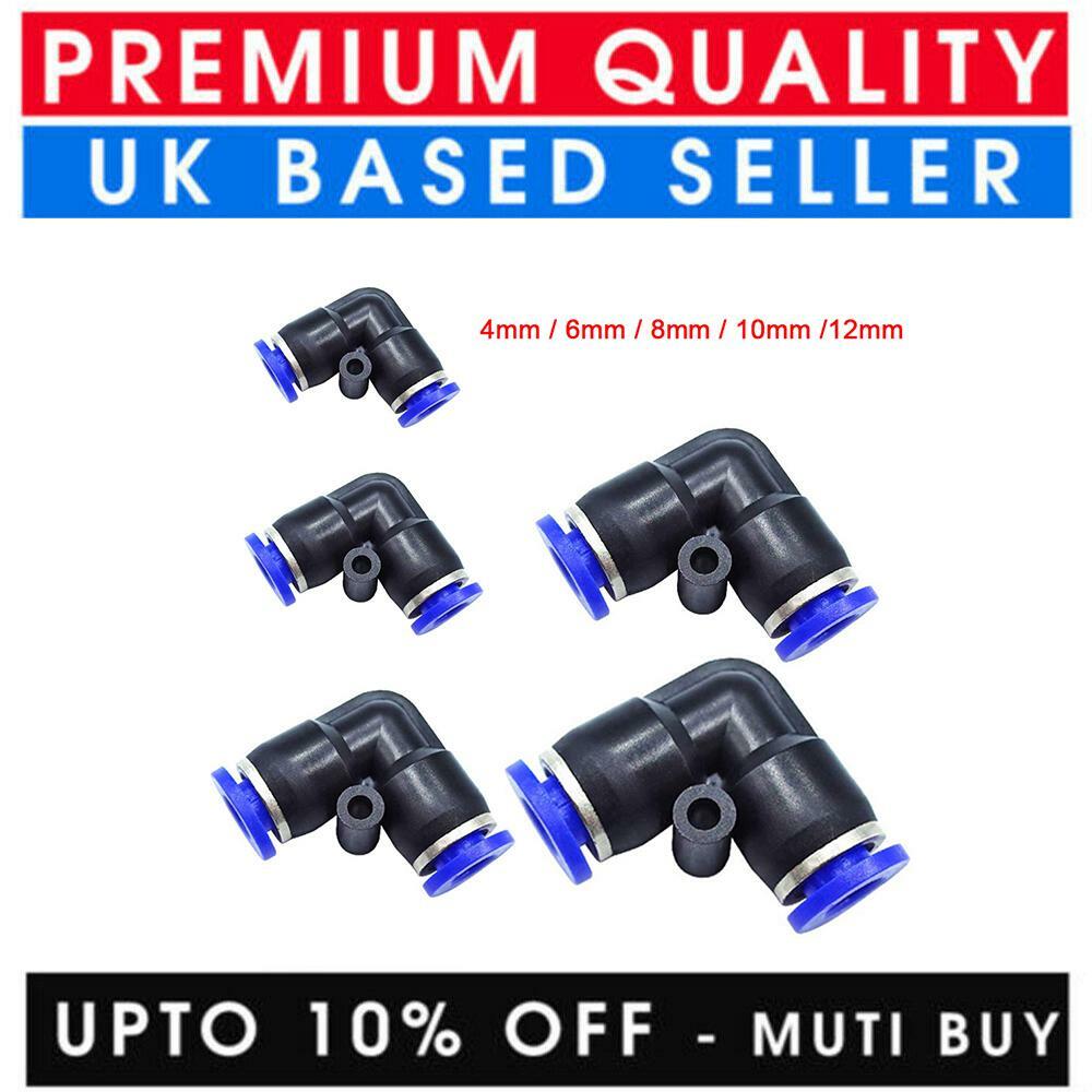 ELBOW HOSE TUBE PUSH FIT CONNECTOR INLINE AIR LINE AIRLINE NYLON ...