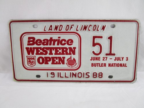 Golfs Beatrice Western Open 1988 License Plate Butler National GC ...