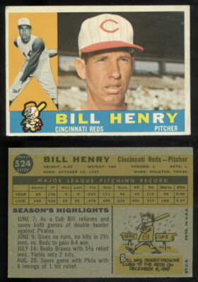 (65474) 1960 Topps 524 Bill Henry Reds-EX | eBay
