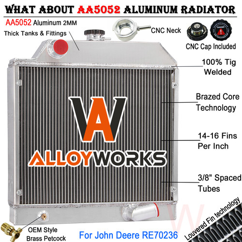 Tractor 4 Row Radiator For John Deere 5410 5415 5420 5510 5515 5715 ...