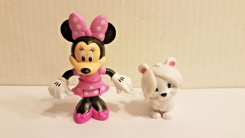 Disney Minnie Mouse & Pet Dog Snow Puff Figures | eBay