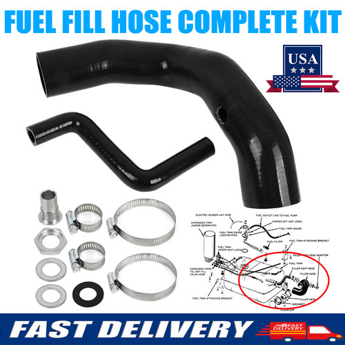 FUEL FILL VENT HOSE MASTER KIT FOR JEEP CJ5 CJ6 1970-1975 992965 992736 ...