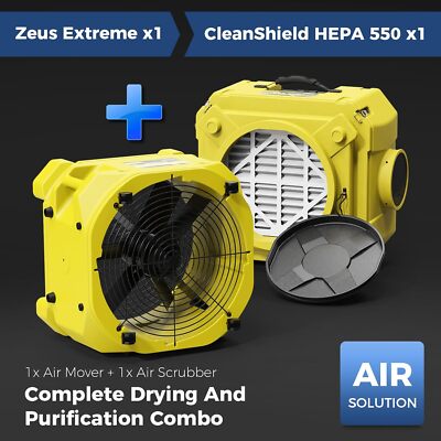 2X Alorair HEPA 550 Air Scrubber + HEPA 3000 CFM Air Mover Negative Air ...