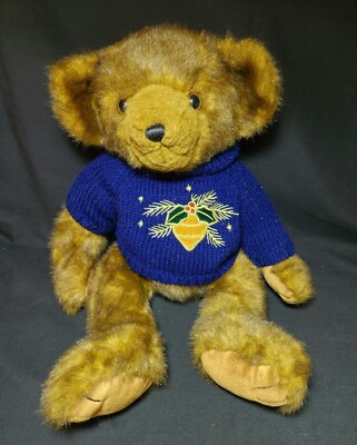 Prima Creations 21" Christmas Teddy Bear Blue Sweater Holiday Plush ...